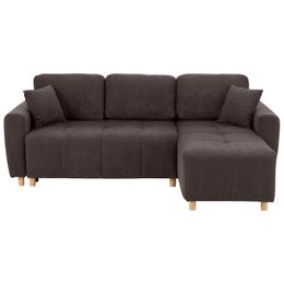 Home Affaire Ecksofa &raquo;Scania L-Form&laquo; wahlweise mit Bettfunktion und Bettkasten grau Microfaer (100% Polyester);Struktur fein (100% Polyester);