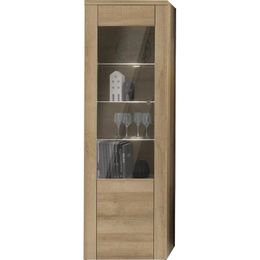 OTTO home Vitrine &raquo;Larona, zeitlose Glasvitirne, Hochschrank H&ouml;he 205,6 cm&laquo; Stauraumvitrine mit dekorativer Rahmenoptik braun