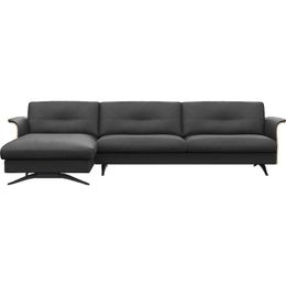 FLEXLUX Ecksofa &raquo;Glow, super bequem durch hochwertigem Sitzaufbau mit Federkern, L-Form&laquo; Modernes skandinavisches Design schwarz 100% Echteder