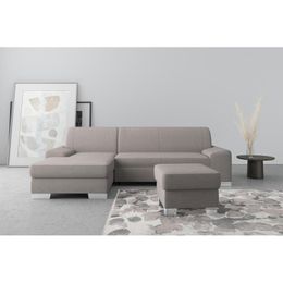 DOMO collection Ecksofa &raquo;Anzio L-Form, whlw. Bettfunktion, Federkern, hochwertig, Breite 271 cm&laquo; Mit Bettfunktion, Recamiere links, Feinstruktur, 