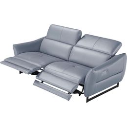Egoitaliano 2,5-Sitzer &raquo;Dafne, elegantes Designsofa mit hohem Sitzkomfort&laquo; mit und ohne elektrischer Relaxfunktion, Kopfteile manuell verstellbar blau Leder &raquo;BULL