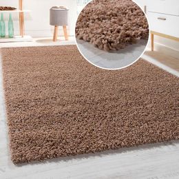 Paco Home Hochflor-Teppich &raquo;Sky 250&laquo; rechteckig 34 mm H&ouml;he gewebt, Uni-Farben, intensive Farbbrillanz, auch als L&auml;ufer erh&auml;ltlich beige Polypropylen (PP)