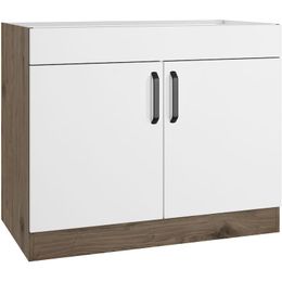 Wiho-K&uuml;chen wiho K&uuml;chen Sp&uuml;lenschrank &raquo;Elba&laquo; Breite 100 cm wei&szlig; Holzwerkstoff