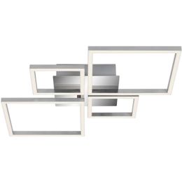 Briloner Leuchten LED Deckenleuchte &raquo;3128018 FRAME&laquo; LED-Board Warmwei&szlig; Deckenlampe, 75x47x7,3cm, Chrom-Alu, 44W, Wohnzimmer, Schlafzimmer wei&szlig;
