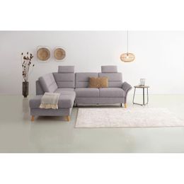Home Affaire Ecksofa &raquo;Westerland L-Form&laquo; Federkern-Polsterung, wahlweise mit Bettfunktion, Bettkasten silber 100% Polyester