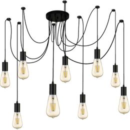 Searchlight H&auml;ngeleuchte &raquo;Squiggle 9Lt Pendant - Black Metal & Cables&laquo; E27 1 Stk. schwarz