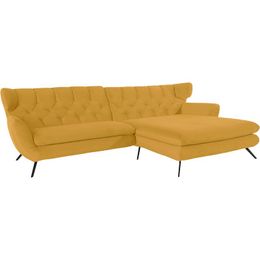 3C Candy Ecksofa &raquo;Beatrice Designsofa in moderner Retrooptik, bequem und extravagant&laquo; mit R&uuml;ckensteppung im Rautenmuster, Ohrenbacken Optik, L-Form 