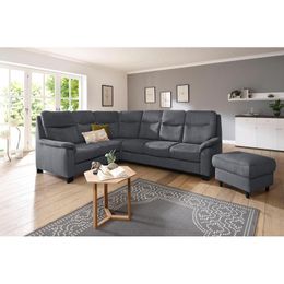 Home Affaire Ecksofa &raquo;Boccaccio L-Form&laquo; mit Federkern, incl. Kopfteilverstellung, wahlweise Bettfunktion grau Struktur weich (90% Polyester / 10% 