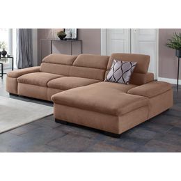 Home Affaire Ecksofa &raquo;Alberto L-Form&laquo; mit Kopfteilverstellung, wahlweise mit Bettfunktion braun 100% Polyester;Luxus-Microfaser ALTARA NUBUCK (100% 
