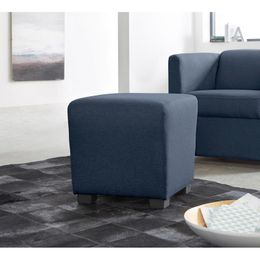 Home Affaire Hocker &raquo;Bob&laquo; blau Luxus-Microfaser (92% Polyester, 8% Nylon);Struktur fein ( 100% Polyester);Struktur in Chenille-Optik (30% Polyester, 