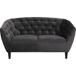 ACTONA GROUP 2-Sitzer &raquo;Ria Sofa, Couch, Doppelsofa, Loveseat,&laquo; Samtstoff, Massivholz-Beine, Taschenfederkern, Tufting, mit Armlehnen grau