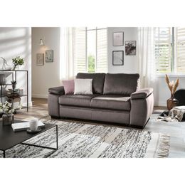 Die PlanBar Schlafsofa &raquo;MP-PD19021&laquo; mit L&auml;ngsschl&auml;ferfunktion 140x210 cm grau 100% Polyester