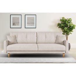 Home Affaire 3-Sitzer &raquo;TRIPLO optionale Schlafsofa mit Bettkasten, Ma&szlig;e B/T/H: 215/100/89 cm&laquo; Wahlweise Bettfunktion - Liegefl&auml;che 145x191 cm, R&uuml;cken-