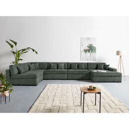 Home Affaire Wohnlandschaft &raquo;Skara XXL U-Form&laquo; Lounge-Sofa XXL mit Federkern-Polsterung, in vielen Bezugsvarianten grau 100% Polyester