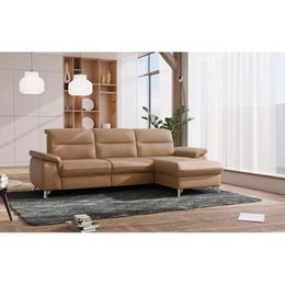 Sit & More sit&more Ecksofa &raquo;Astoria L-Form&laquo; wahlweise mit motorischer Relaxfunktion braun 100% Polyester