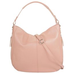CLUTY Damen Shopper echt Leder, Made in Italy rosa