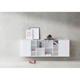 Sideboard &raquo;Mistral Kubus&laquo; Kombination aus 3 Modulen, 2 T&uuml;ren, Wandmontage/stehend, Breite: 207cm wei&szlig; Massivholz, Spanplatte