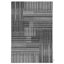 Tom Tailor HOME Teppich &raquo;Stripy Pat&laquo; rechteckig 5 mm H&ouml;he Flachgewebe, modernes Patchworkdesign, gestreift, Chenille, Wohnzimmer grau Baumwolle, 
