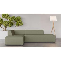OTTO home Ecksofa &raquo;Ecksofa Cavan mit Ottomane links oder rechts bestellbar&laquo; L-Form mit Wellenunterfederung, Ma&szlig;e B/T/H: 270/180/72 cm gr&uuml;n 100% 