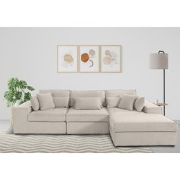OTTO home Ecksofa &raquo;Florid L-Form&laquo; 3 Teile, bestehend aus Modulen, viele Bezugsqualit&auml;ten, auch in Cord beige Baumwollmix (60% Baumwolle/40% Leinen);