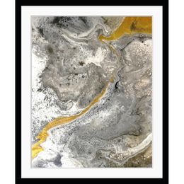 queence Bild &raquo;Alison&laquo; Abstrakt Marmor Spa Spirituelle Bilder Stein HD Premium Poster-Druck inkl. Holzrahmen rosa Acrylglas, Holz, Papier