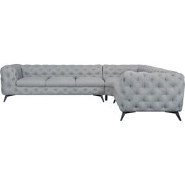 Home Affaire Chesterfield-Sofa &raquo;Ecksofa GLYNIS L-Form mit Wellenunterfederung, Ma&szlig;e B/T/H 323/264/75cm&laquo; aufw&auml;ndige Knopfheftung, moderne Chesterfield 