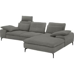 W.Schillig Ecksofa &raquo;valentinoo, Designsofa, bequem, elegant und zeitlos, L-Form&laquo; inklusive Hocker, mit Sitztiefenverstellung, Breite 299 cm grau 