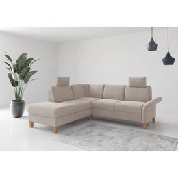 Home Affaire Ecksofa &raquo;Rochelle, L-Form&laquo; wahlweise mit Armteilverstellung, Bettfunktion und Bettkasten grau 100% Polyester