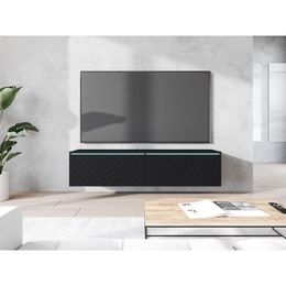 Home Affaire Lowboard &raquo;wahlweise mit oder ohne Beleuchtung&laquo; 1 Stk. tlg. 140 cm TV-Board ohne Griffe, mit viel Stauraum, stehend und h&auml;ngend schwarz 