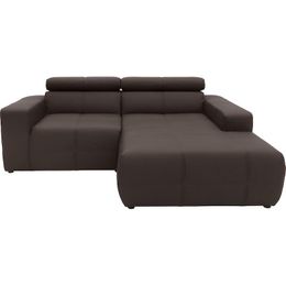 DOMO collection Ecksofa &raquo;Brandon, inkl. Kopfteilverstellung, B/T/H: 214/100/80 cm, L-Form&laquo; Mit Kopfteilverstellung, auch in Leder und Cord, L-Form 