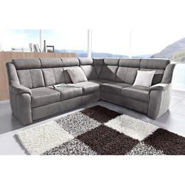 Sit & More sit&more Ecksofa &raquo;Basel L-Form&laquo; wahlweise mit Relaxfunktion grau Altara Nubuck , Luxus-Microfaser (100% Polyester;PRIMABELLE -Microfaser, Luxus-