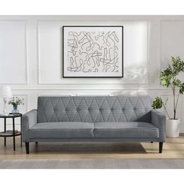 3-Sitzer &raquo;Avon&laquo; Schlafsofa 213cm, Bettfunktion (110/190cm), trendiger Cord o. Webstoff grau 100% Polyester
