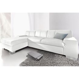 DOMO collection Ecksofa &raquo;Star, zeitlose Formensprache, elegante Optik, Breite 248cm, L-Form&laquo; wahlweise mit Bettfunktion wei&szlig; Softlux -Kunstleder;