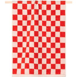 Pad Badetuch &raquo;CHESS, 70x140 cm&laquo; Made in Europe, 100% Baumwolle, modernes Karo Design orange Frottee, Frottee