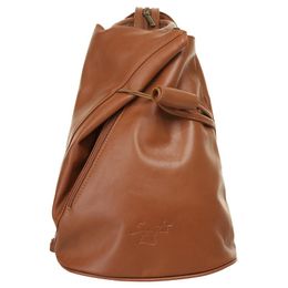 Samantha Look Damen Cityrucksack echt Leder, Made in Italy braun B/H/T: 34cm x 25cm x 13cm, onesize