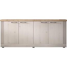OTTO home Sideboard &raquo;Country Breite 211 cm, Kommode mit 4 T&uuml;ren, Anrichte im&laquo; Landhausstil, viel Stauraum, mit Metallgriffe, MDF Rahmen beige