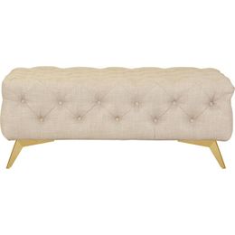 Home Affaire Polsterhocker &raquo;Glynis&laquo; aufw&auml;ndige Knopfheftung, moderne Chesterfield Optik, Fu&szlig;farbe w&auml;hlbar beige Struktur (100% Polyester);Samtoptik (