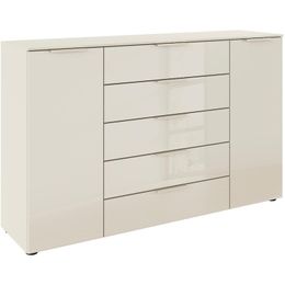 Rauch Schubkastenkommode &raquo;Kommode T&uuml;rkommode Sideboard Kombikommode FLIPP mit Glasfront&laquo; Breite 160/180 cm mit 4 Einlegeb&ouml;den, 2-trg mit 5 Schubladen 