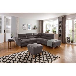 Home Affaire Ecksofa &raquo;Soleo L-Form&laquo; komfortabel durch Trapezecke mit Relaxfunktion, auch mit Bettfunktion grau Luxus-Microfaser ALTARA NUBUCK (100% 