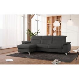 Sit & More sit&more Ecksofa &raquo;Astoria L-Form&laquo; wahlweise mit motorischer Relaxfunktion grau 100% Polyester