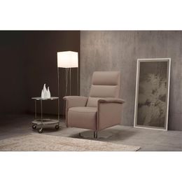 Egoitaliano Sessel &raquo;Kelly Designsessel, Clubsessel & Relaxsessel, bequem, zeitlos elegant&laquo; drehbar, manuelle Relaxfunktion mit Push-Back-Mechanismus beige Leder &raquo;
