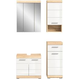 Welltime Badm&ouml;bel-Set &raquo;Siena, 4 teilig, bestehend aus:&laquo; Set, TOPSELLER!, 4 Stk. tlg. wei&szlig; Holzwerkstoff, MDF