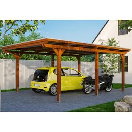 Skan Holz Einzelcarport &raquo;Emsland&laquo; Leimholz 341 cm braun braun