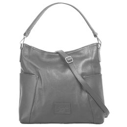 Samantha Look Damen Shopper echt Leder, Made in Italy schwarz