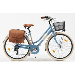 VENICE - I love Italy Cityrad &raquo;Citybike 605 Alu Lady&laquo; 6 Gang Kettenschaltung f&uuml;r Damen, Kettenschaltung blau Cityrad