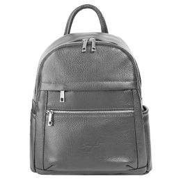 Samantha Look Damen Cityrucksack echt Leder, Made in Italy schwarz B/H/T: 24cm x 30cm x 9cm, onesize