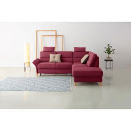 Home Affaire Ecksofa &raquo;Westerland L-Form&laquo; Federkern-Polsterung, wahlweise mit Bettfunktion, Bettkasten rot 100% Polyester