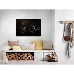 A.S. Cr&eacute;ation Leinwandbild &raquo;wildlife 3&laquo; Kunst Tiere 1 Stk. tlg. Keilrahmen Bild Blumen Floral Schwarz Leinwand-Bild Wohnzimmer modern rot Holz, Stahl