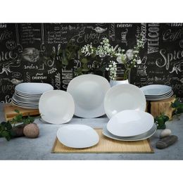 Creatable Teller-Set &raquo;Square Weiss&laquo; quadratische Form mit abgerundeten Ecken wei&szlig; Porzellan