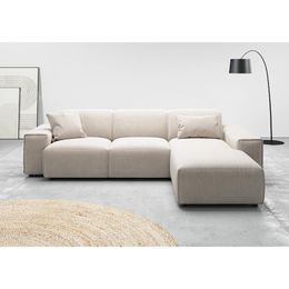 Home Affaire Ecksofa &raquo;Glimminge L-Form auch in Breitcord, Feincord + Easy care-Bezug,&laquo; Breite 264, Zierkissen beige 100% Polyester